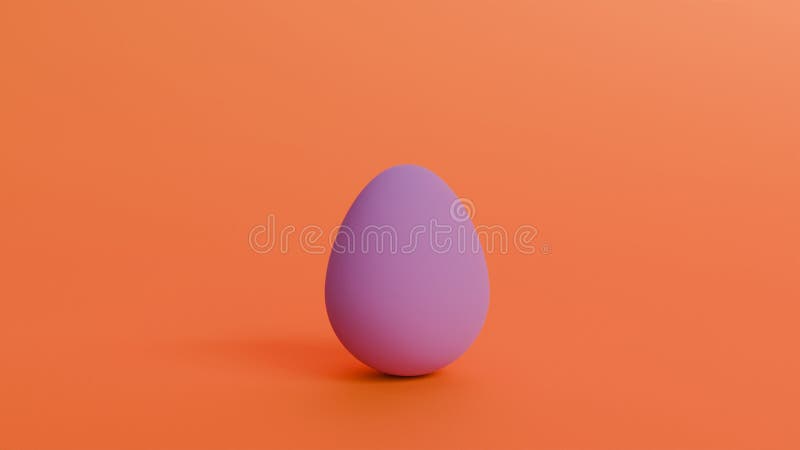 3d Model of Purple Easter Egg on Orange Background Background As ...