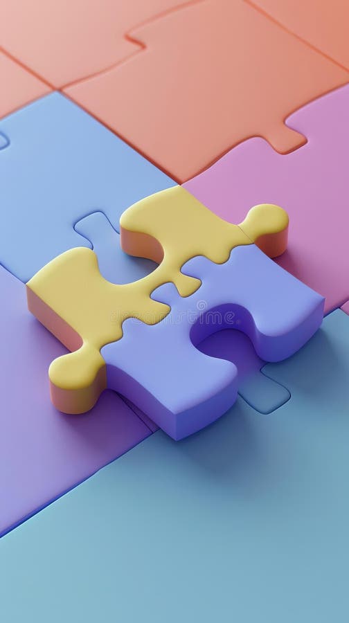 3D Model of a Puzzle Piece Icon Representing Risk Management with a ...