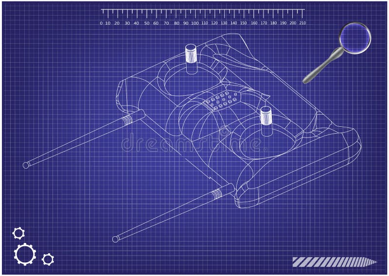 3d Model of Radio Remote Control on a Blue Stock Vector - Illustration ...