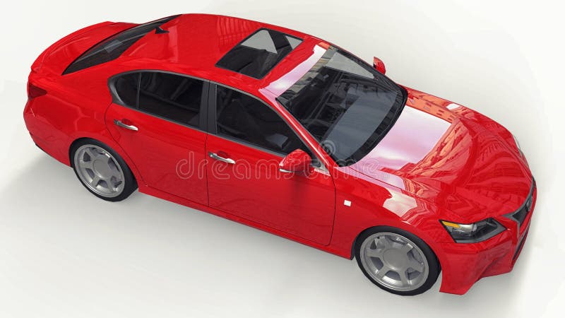 3d Model Red Lexus Gs on White Background. 3d Rendering. Editorial ...