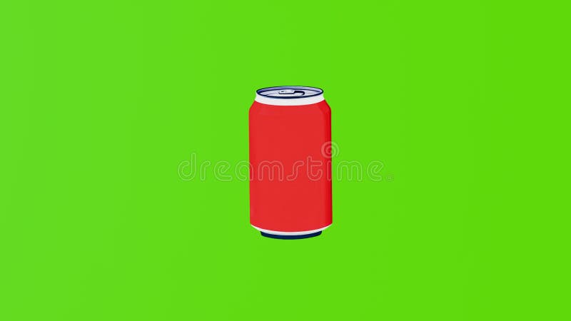 2d Model of a Red Soda Can Isolated on a Green Screen. Stock Footage ...