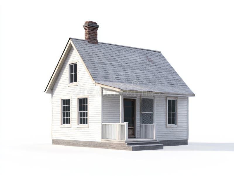 3D Model of a Rustic Cottage Stock Illustration - Illustration of ...