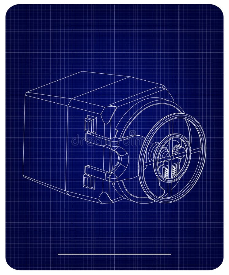3d Model of the Safe on a Blue Stock Vector - Illustration of ...