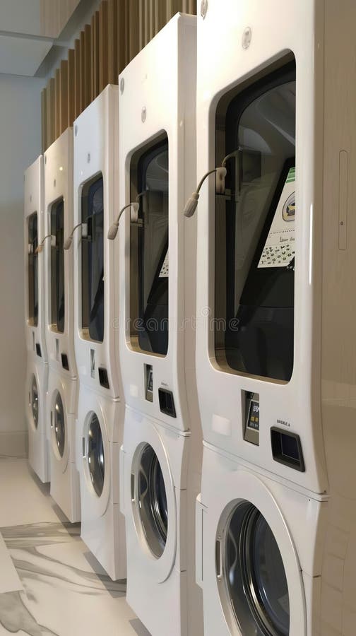 3D Model of Selfservice Laundromat with Userfriendly Payment Kiosks ...