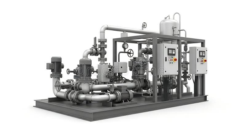 AI-Generated Industrial Pump System Stock Photo - Image of graphic ...