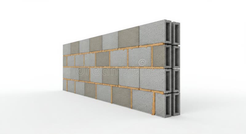 Cavity Wall Construction: a Detailed 3D Model of Brick and Blockwork ...