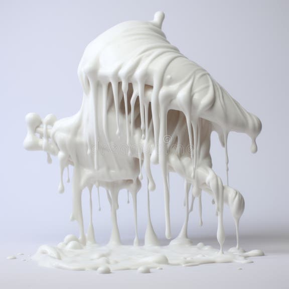 Gooey White Melting Sculpture: a 3d Print Inspired by Mike Campau Stock ...