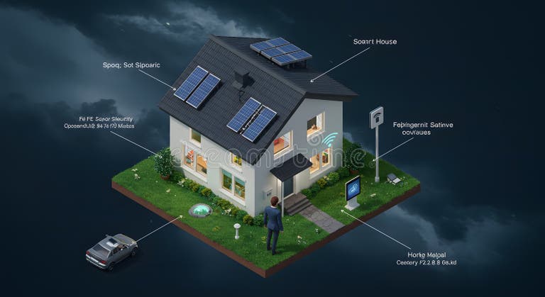 Smart Home Visualization stock image. Image of energy - 372915189