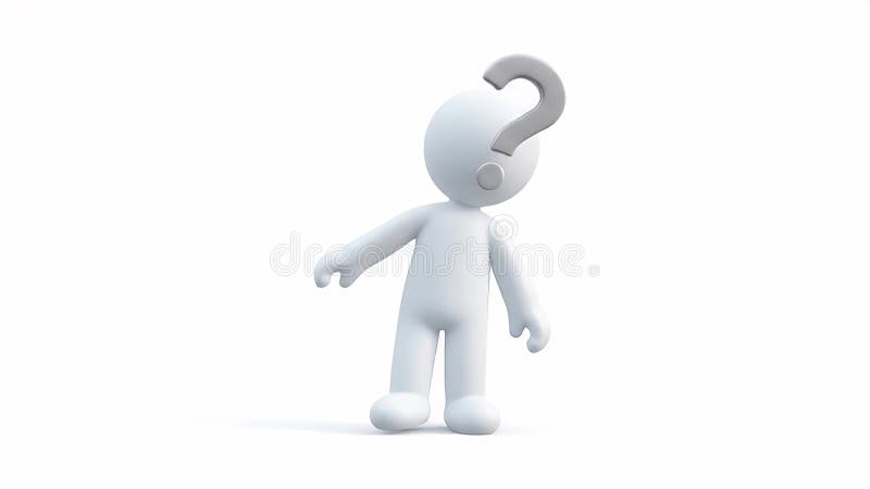 3D Character Questioning: Animated Doubt Stock Footage - Video of ...