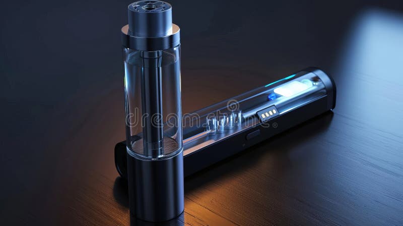 3D Model of Sleek and Modern Vape Device with Glass Tank and LED ...