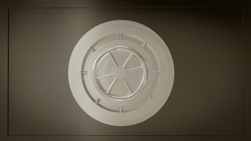 3D Model of a Steel Safe with a Round Door and a Round Lock Close-up ...