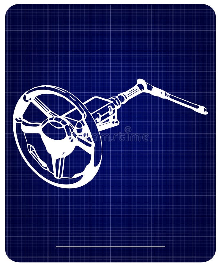 3d Model of the Steering Column on a Blue Stock Vector - Illustration ...