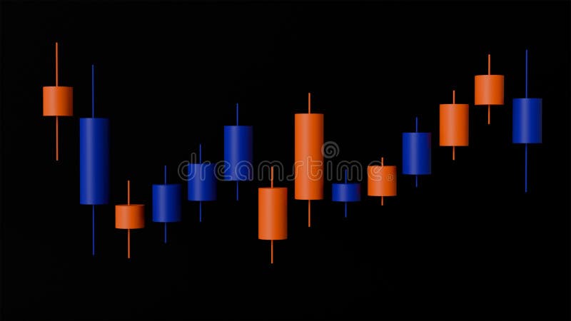 3D Model of Stock Market Chart, Chart on Black Background Stock Photo ...