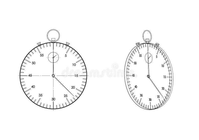 3d model of a stopwatch stock vector. Illustration of countdown - 112843115