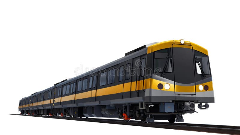 3d Model of a Subway Train on a White Isolated Background. 3d Rendering ...