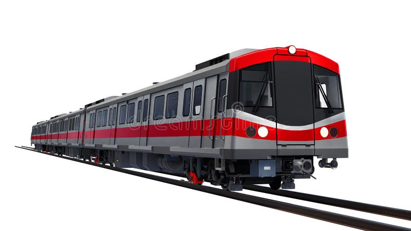 3d Model of a Subway Train on a White Isolated Background. 3d Rendering ...