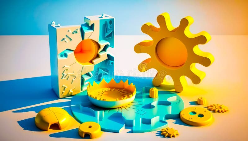 3d Model of Sun and Some Other Objects. Generative AI Stock Photo ...
