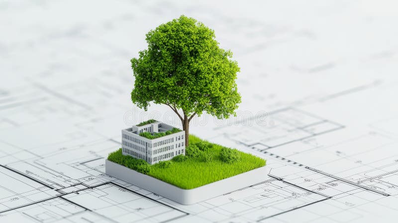 A 3D Model of a Sustainable Building Architecture, Shown with ...