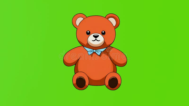 2D Model of a Teddy Bear Isolated on a Green Screen Stock Footage ...