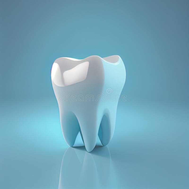 3d Model of a Tooth on a Blue Background. Dentistry Concept Stock ...