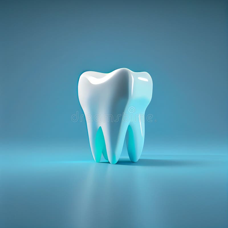 3d Model of a Tooth on a Blue Background. Dentistry Concept Stock ...
