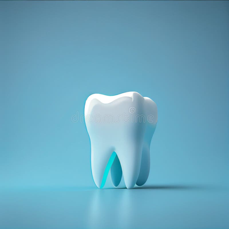 3d Model of a Tooth on a Blue Background. Dentistry Concept Stock ...