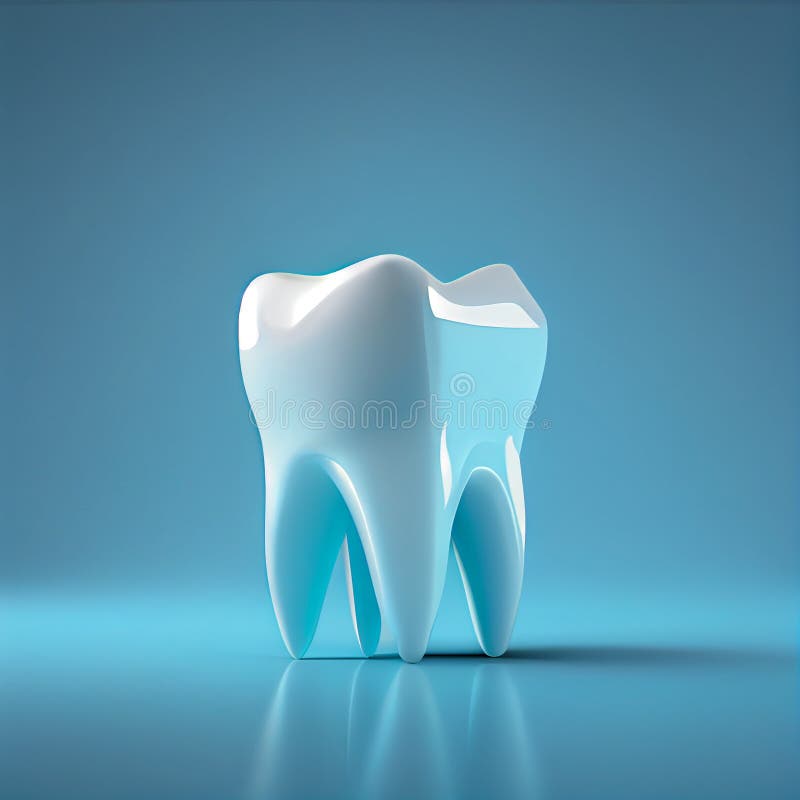 3d Model of a Tooth on a Blue Background. Dentistry Concept Stock ...