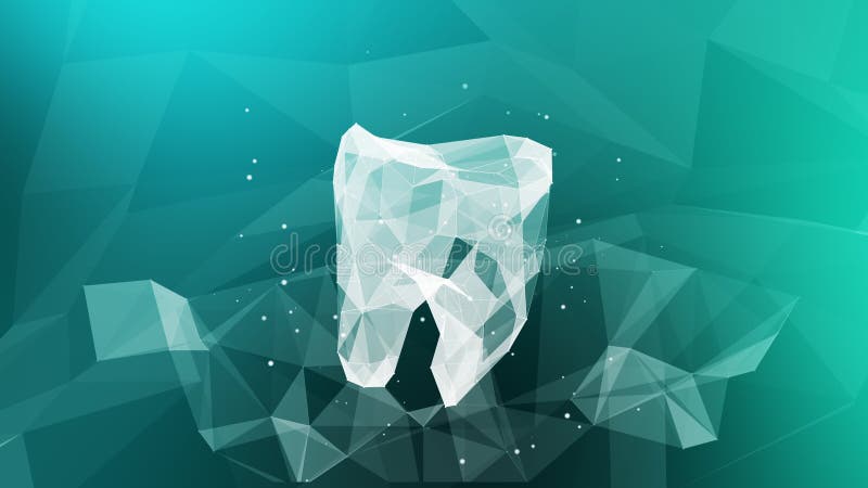3D Model of a Tooth from Polygonal Lines and Triangles. Dental Green ...