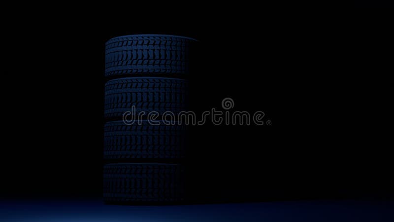 3D Model of Two Car Tires on a Blue Background Stock Image - Image of ...