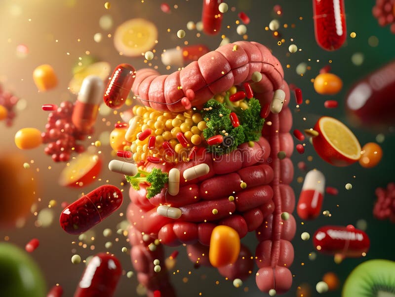 3D Model of Vibrant Digestive System Representation Stock Illustration ...