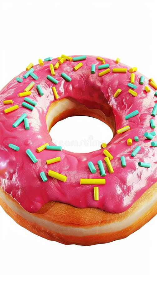 70 3D Model of a Vibrant Donut Icon with Smooth Textures Stock ...
