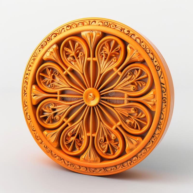 59 3D Model of a Vibrant Orange Icon with Intricate Details Stock ...