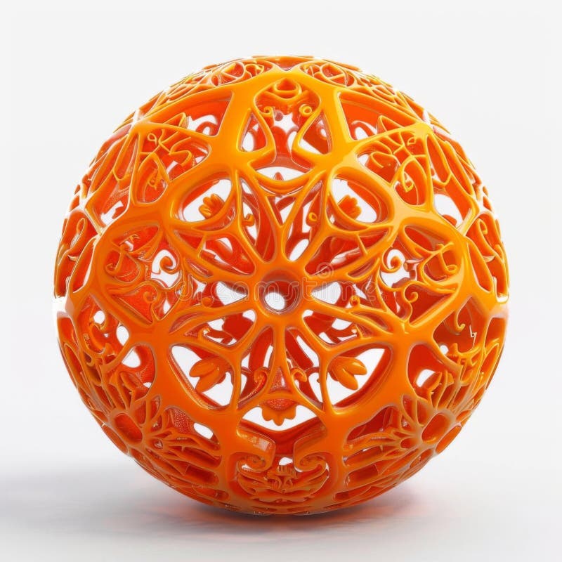 59 3D Model of a Vibrant Orange Icon with Intricate Details Stock ...