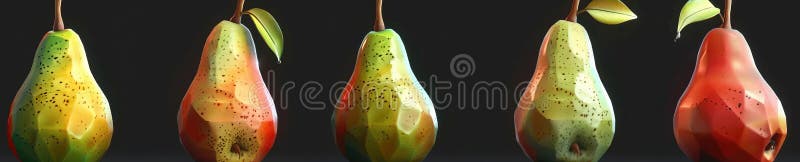 63 3D Model of a Vibrant Pear Icon with Smooth Textures Stock ...