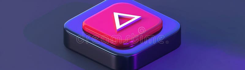 12 3D Model of a Vibrant Play Button Icon with Sleek Details Stock ...