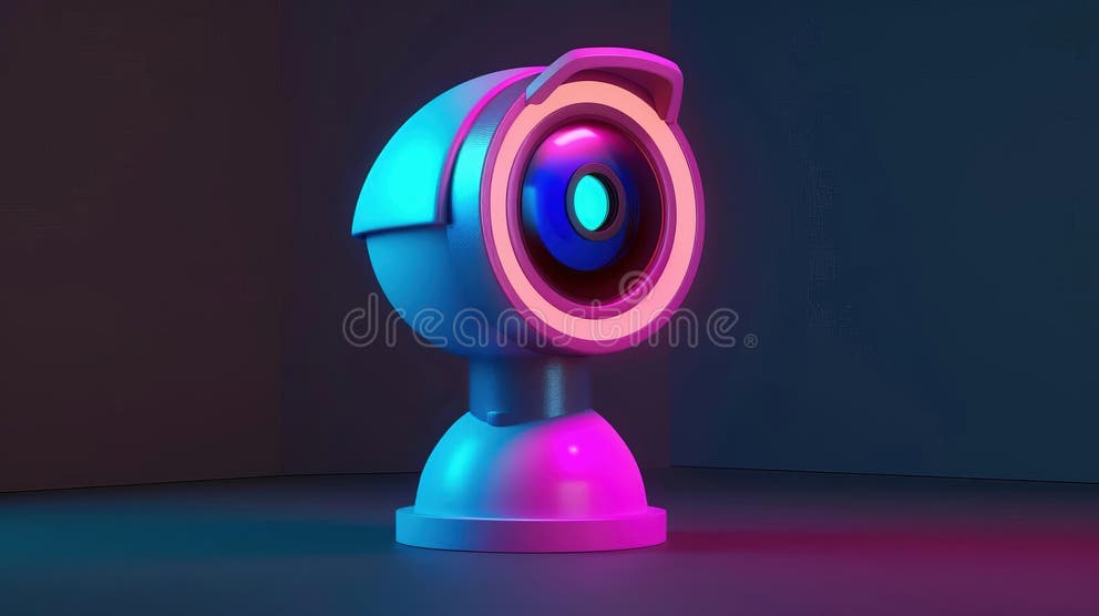 115 3D Model of a Vibrant Security Camera Icon with Smooth Textures ...