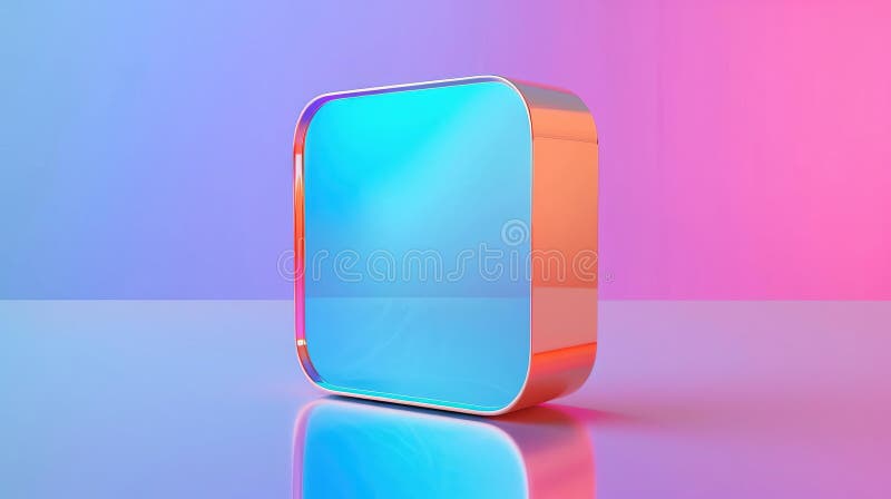 138 3D Model of a Vibrant Smart Mirror Icon with Smooth Textures Stock ...