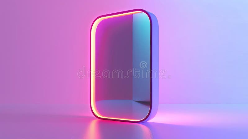 138 3D Model of a Vibrant Smart Mirror Icon with Smooth Textures Stock ...
