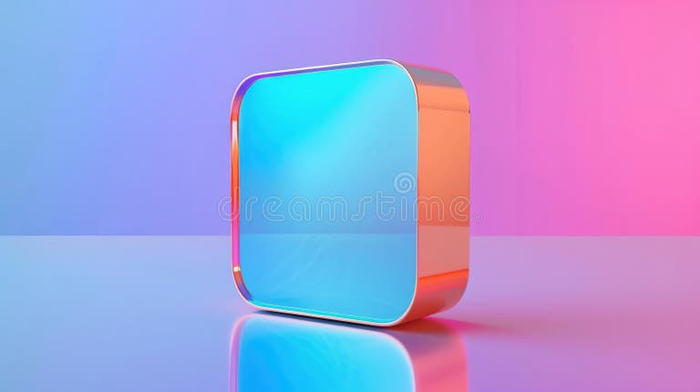 138 3D Model of a Vibrant Smart Mirror Icon with Smooth Textures Stock ...