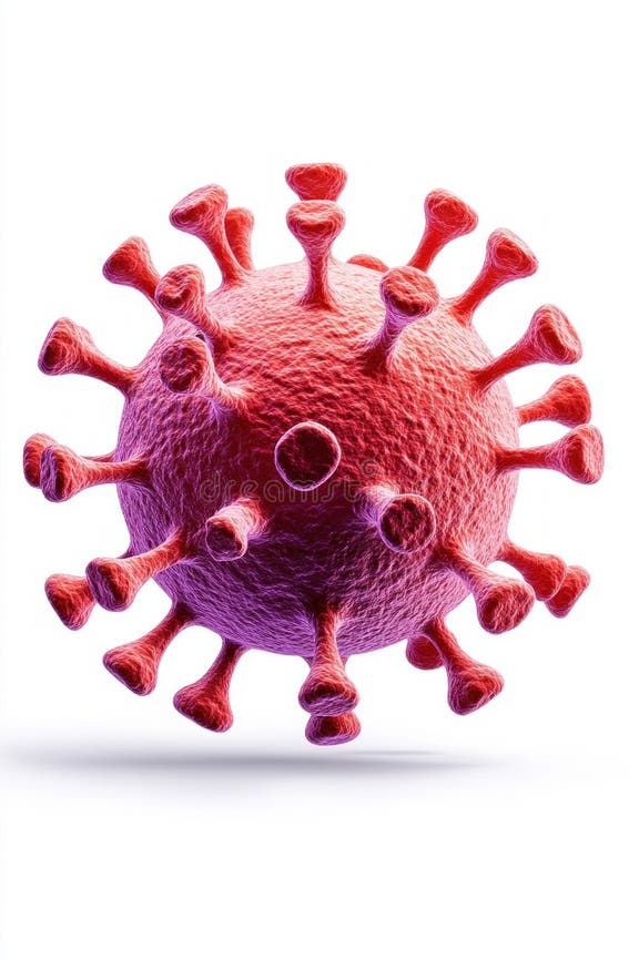 3D Model of a Virus in a Spherical Shape on a White Background Stock ...