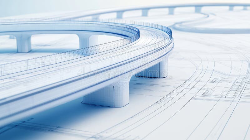 3D Model of Visionary Bridge Project Design Stock Photo - Image of ...