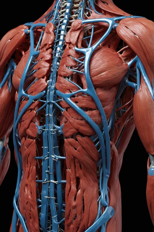 Detailed Anatomical Rendering of the Human Torso, Showcasing the ...