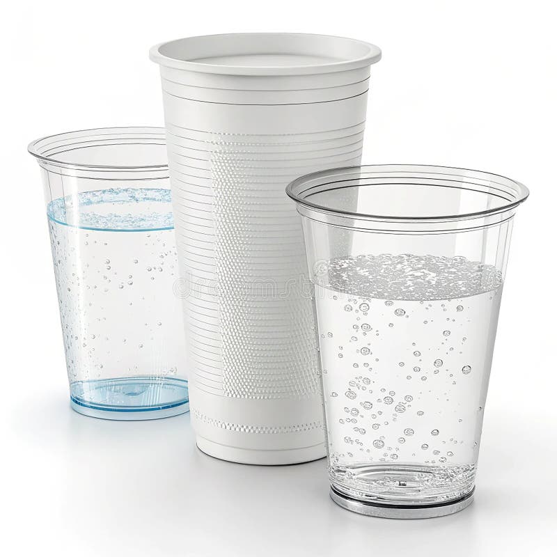 3D Model Water Cups Made of Plastic Stock Illustration - Illustration ...