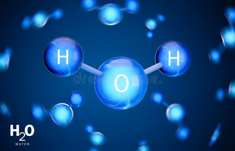3D Model of Water H2O Molecule. Stock Illustration - Illustration of ...