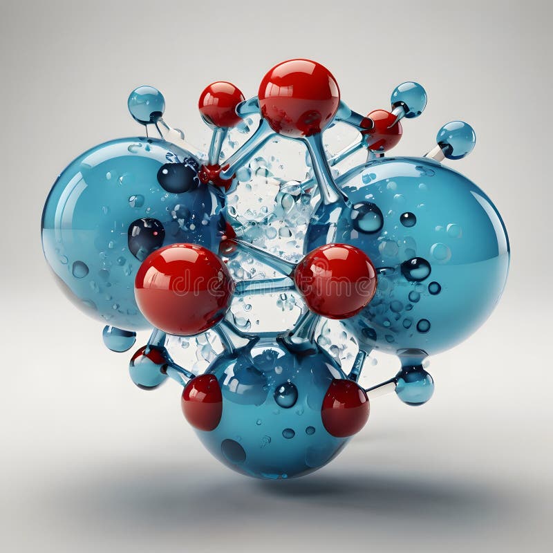 3d model of water molecule stock illustration. Illustration of oxygen ...