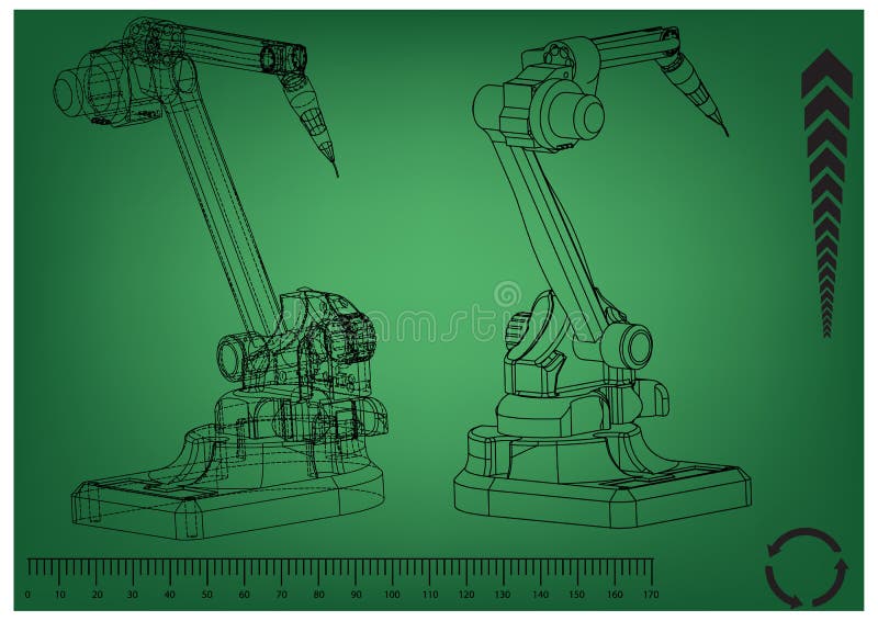 3d Model of a Welding Robot Stock Vector - Illustration of electric ...