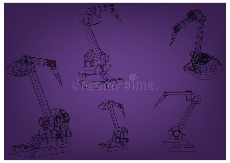 3d Model of a Welding Robot Stock Vector - Illustration of modern ...