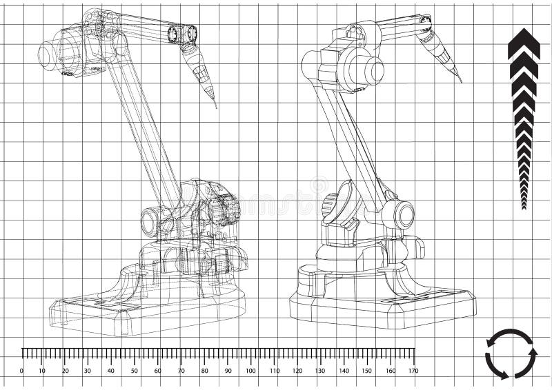 3d Model of a Welding Robot Stock Vector - Illustration of electric ...