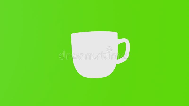 2d Model of a White Coffee Mug Isolated on a Green Screen Stock Footage ...