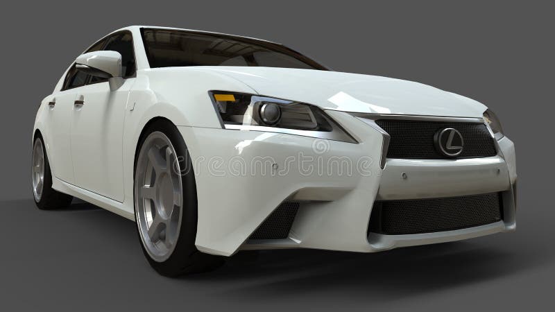 3d Model White Lexus Gs on Grey Background. 3d Rendering. Editorial ...